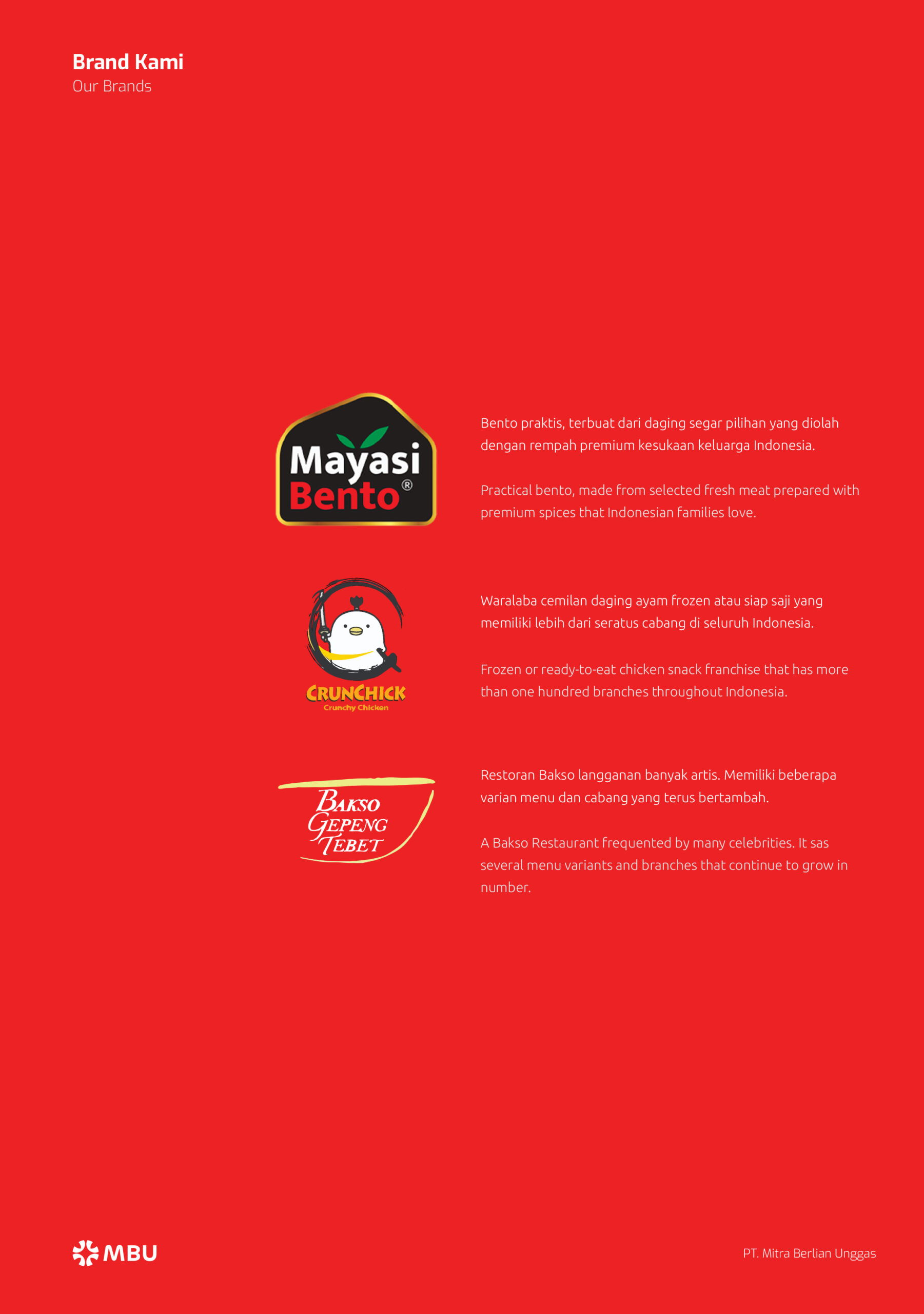 1.3 Business Food Division – MBU